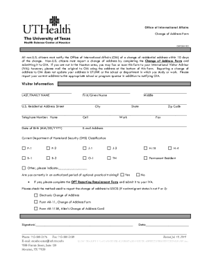 Fillable Online J-1 Scholar Change of Address Form Fax Email Print - pdfFiller