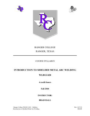 Fillable Online Syllabus - Introduction to Shielded Metal Arc Welding ...