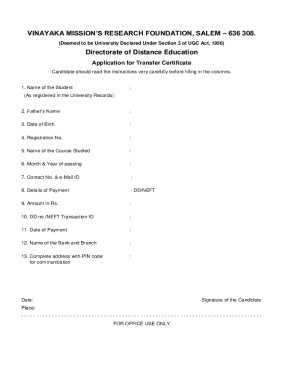 Fillable Online Application for Transfer Certificate Fax Email Print - pdfFiller