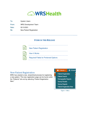 Fillable Online New Patient Registration - WRS Health Fax Email Print ...
