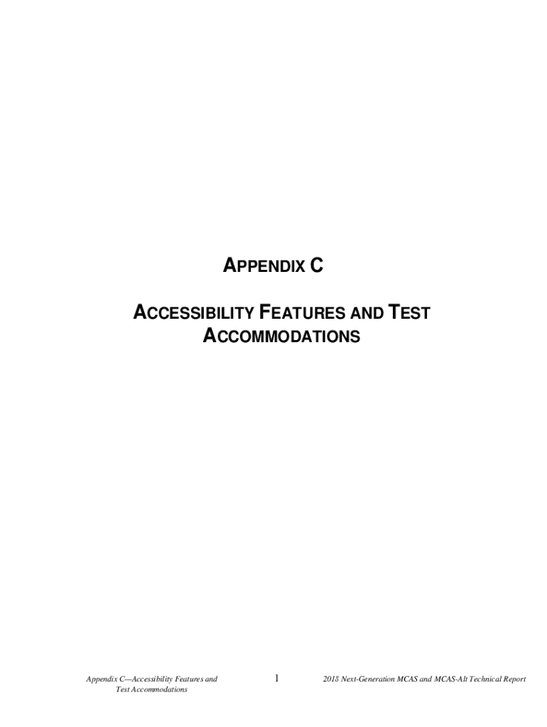 Fillable Online Appendix C - Accessibility Features and Test ...