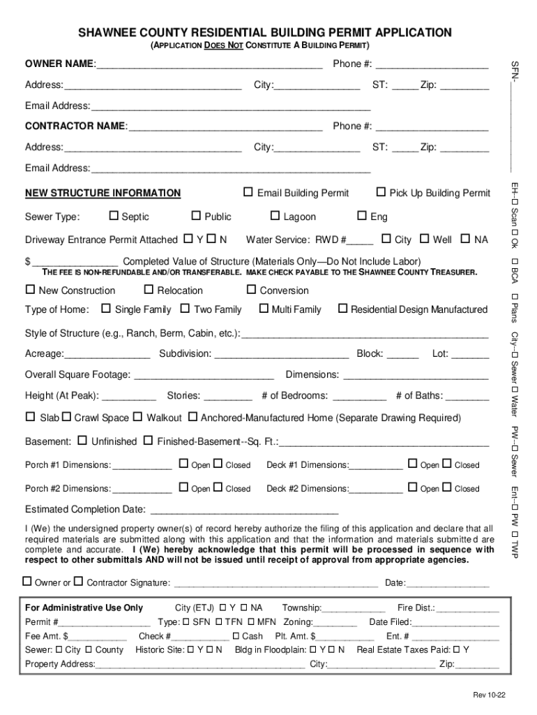 Fillable Online CHECKLIST FOR BUILDING PERMIT APPLICATIONS AND Fax ...