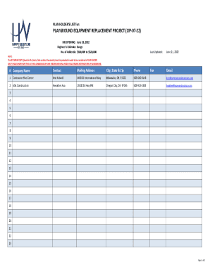 Fillable Online PLAYGROUND EQUIPMENT REPLACEMENT PROJECT ... Fax Email ...
