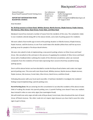 Fillable Online democracy blackpool gov 171019 Larger Bryan Road Zone ...