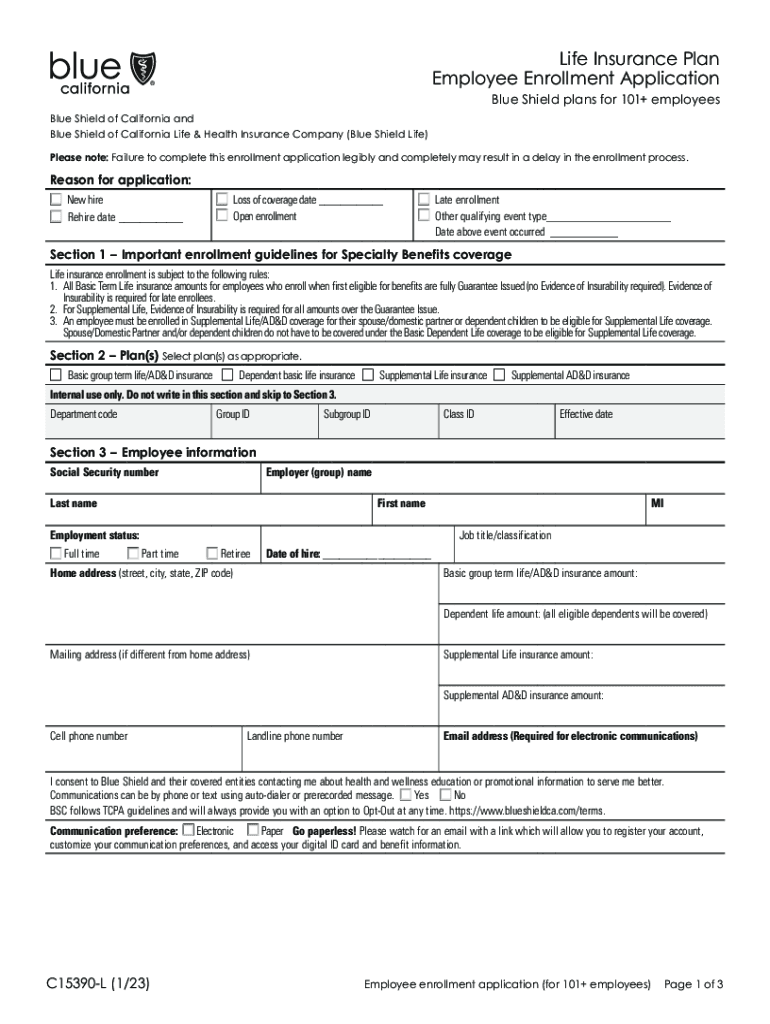 Fillable Online Forms - Employer Connection - Blue Shield of California ...
