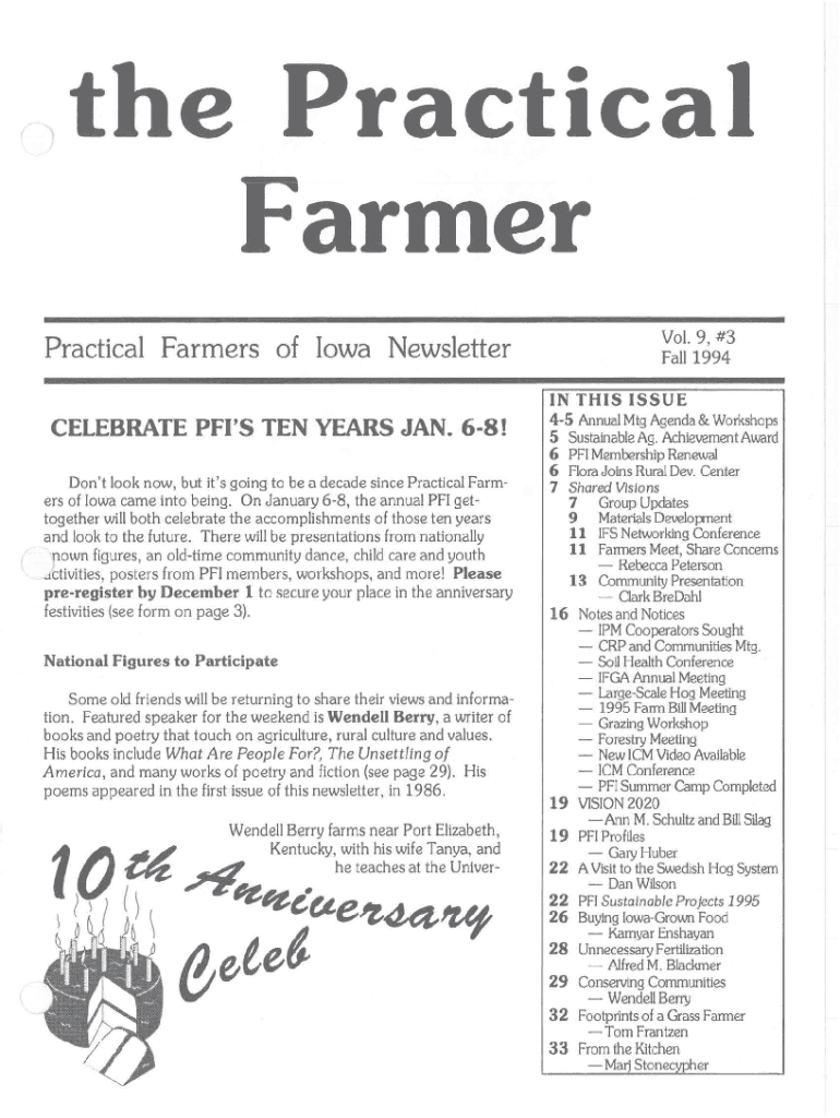 Fillable Online Back to the Farm - Practical Farmers of Iowa Fax Email ...
