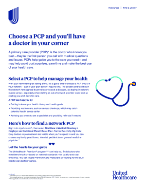 Fillable Online Choose a PCP and youll have a doctor in your corner Fax ...