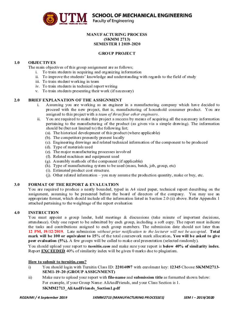 Fillable Online MANUFACTURING PROCESS Fax Email Print - pdfFiller