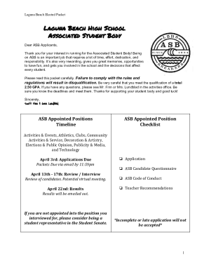 Fillable Online Laguna Beach High School Associated Student Body Fax ...