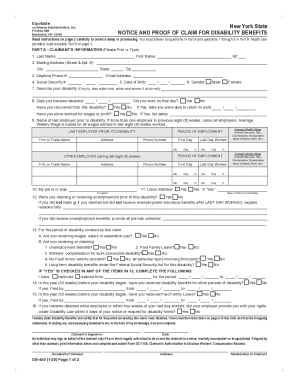 Fillable Online Your New York State Disability Benefit Claim Fax Email ...