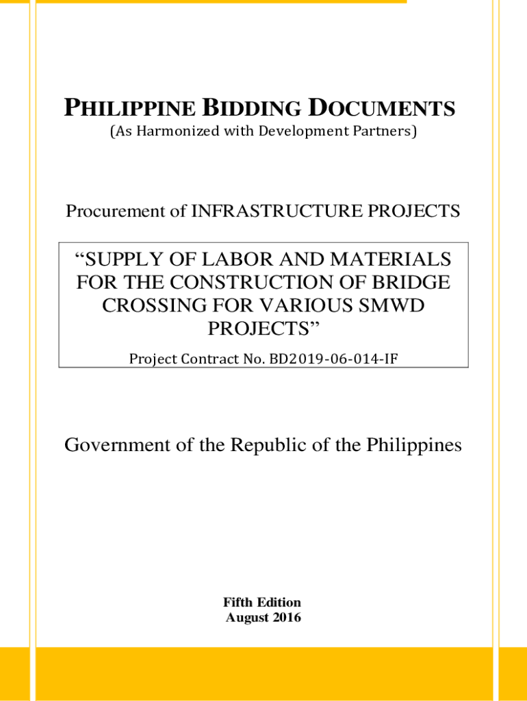 Fillable Online BIDDING DOCUMENTS CONSTRUCTION OF BRIDGE - DPWH Fax ...