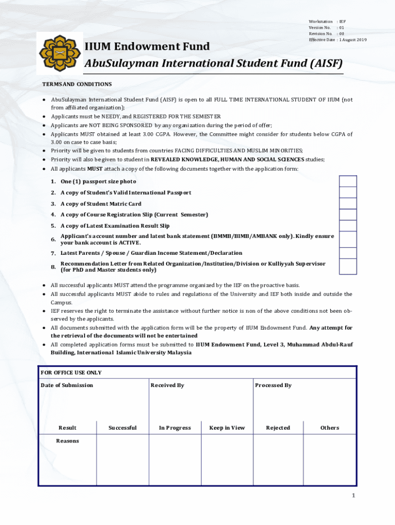 Fillable Online ABUSULAYMAN INTERNATIONAL STUDENT... - IIUM ... Fax Email Print - pdfFiller