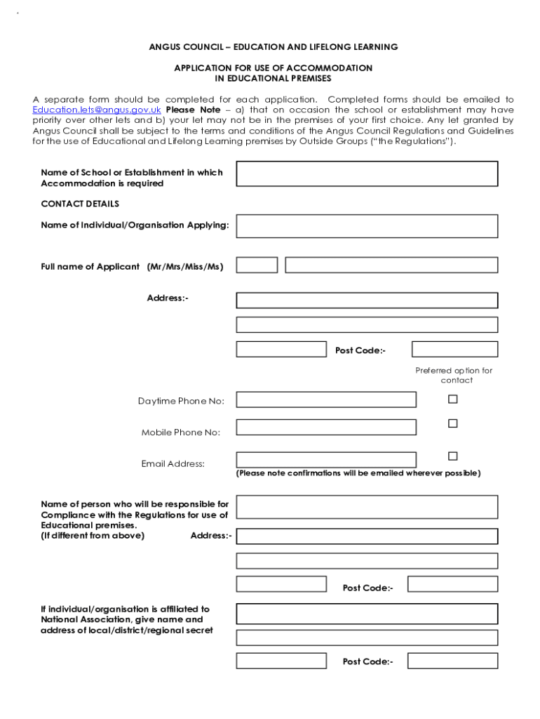 Fillable Online School let application form 22-23.pdf - Angus Council Fax Email Print - pdfFiller