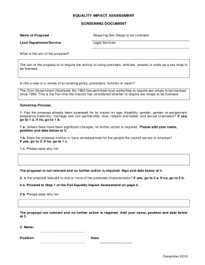 Fillable Online Equality Impact Assessment (EIA) TemplatePart 1 Fax ...