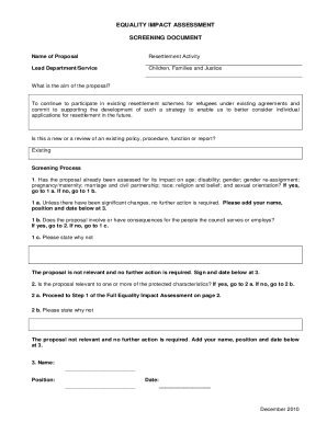 Fillable Online Equality Impact Assessment Template - Mind Fax Email Print - pdfFiller