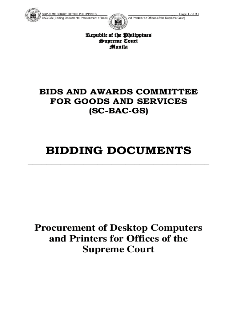 Fillable Online Bid Bulletin No. 1 - Procurement of Desktop Computers ...