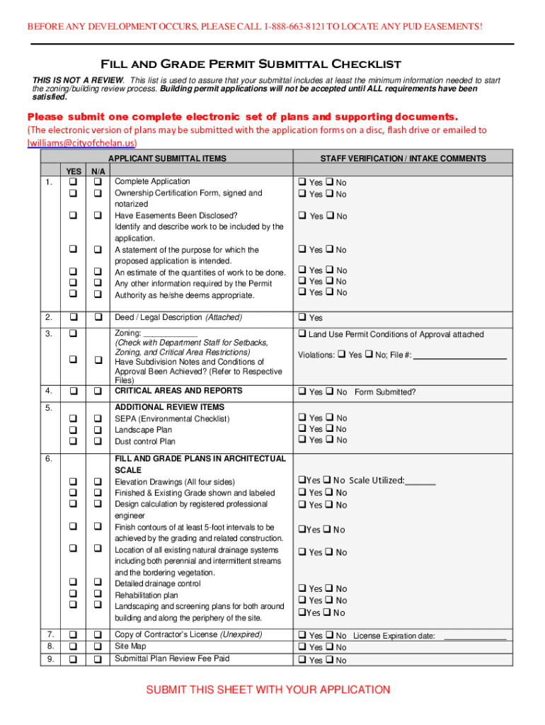 Fillable Online FILLING AND GRADING PERMIT Fax Email Print - pdfFiller