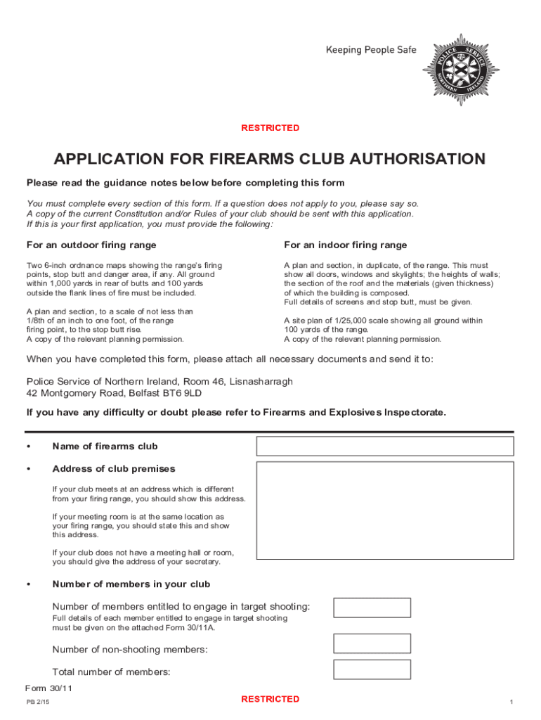 Fillable Online Firearms Forms - Form 30-11-b - Application for ...