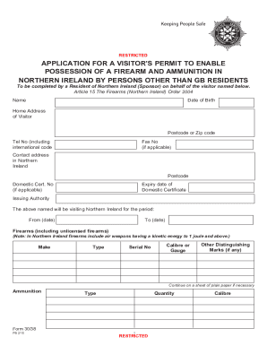 Fillable Online Get the free Form 3038 - Police Service of Northern ...