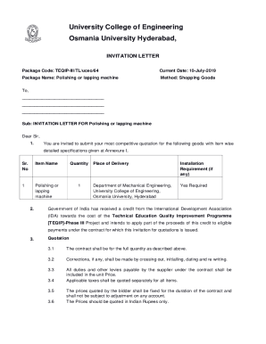 Fillable Online invitation letter - University College of Engineering ...