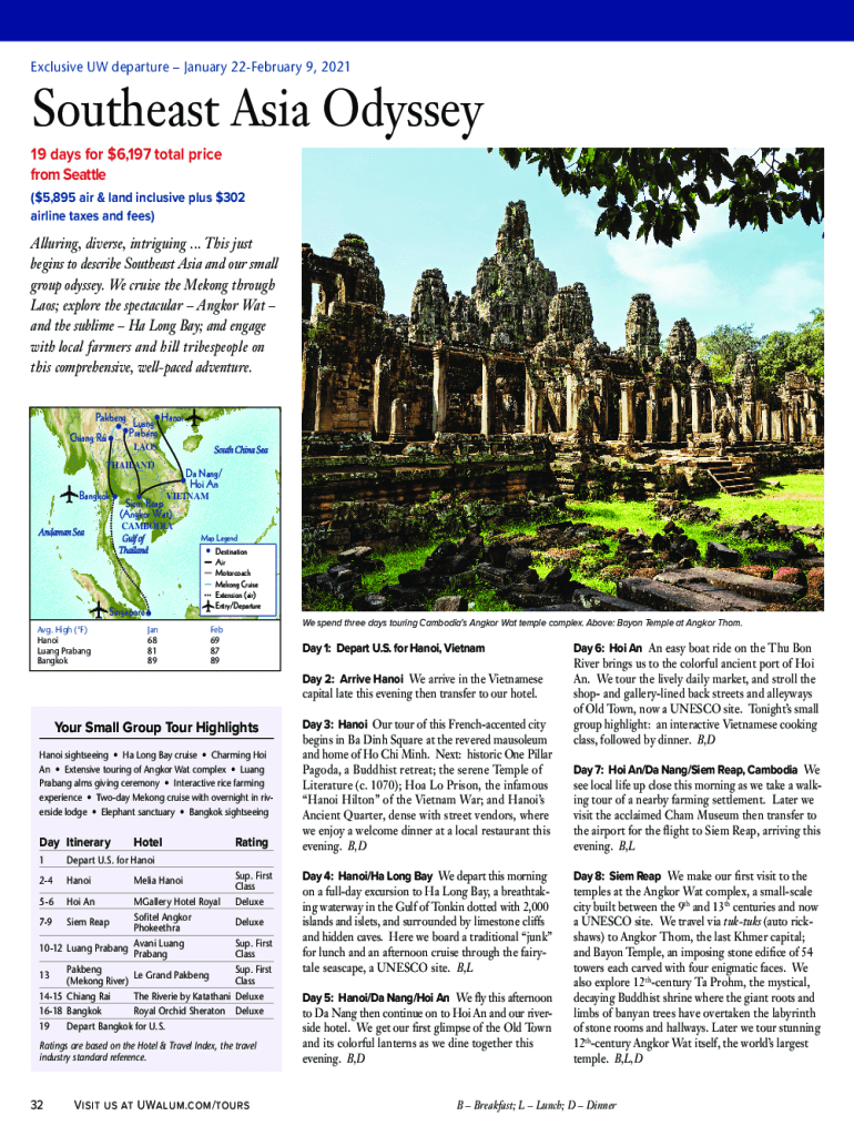 Fillable Online Southeast Asia Odyssey - Amazon S3 Fax Email Print - pdfFiller