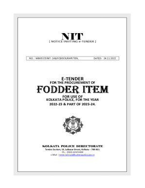 Fillable Online : WBKP/CP/NIT- 148/FODDER/KMP/TEN, Fax Email Print ...