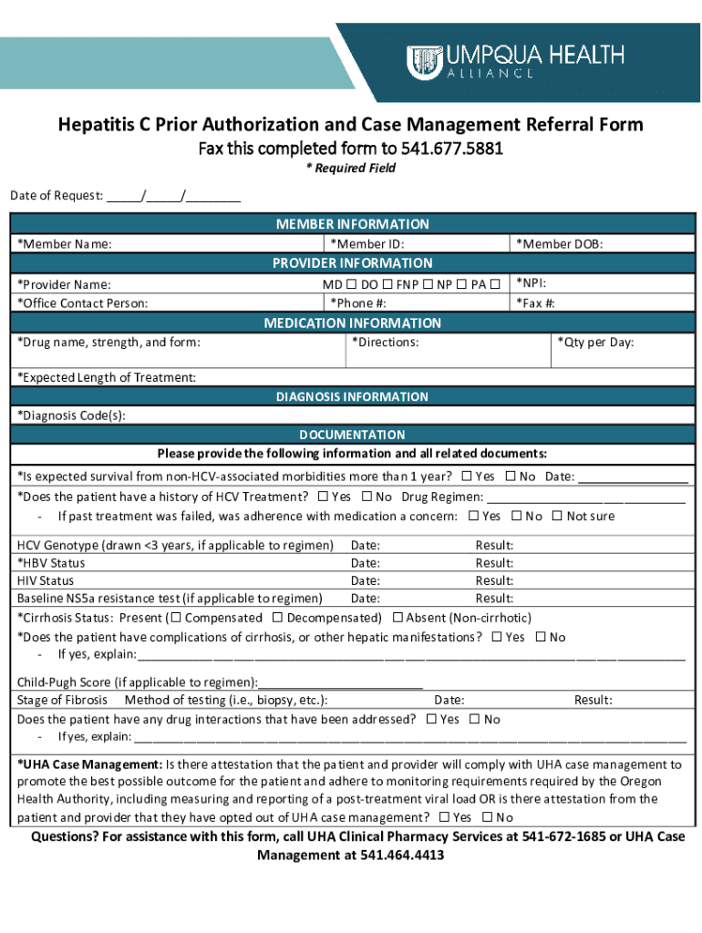 Fillable Online Prior Authorization Form Hepatitis C Agents Fax Email ...