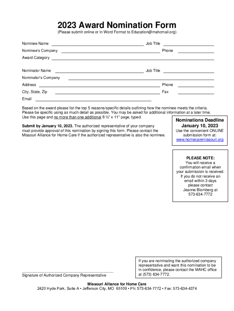 Fillable Online Nomination Form - The YWCA of Greater Harrisburg Fax ... Fillable Online Nomination Form - The YWCA of Greater Harrisburg Fax ...