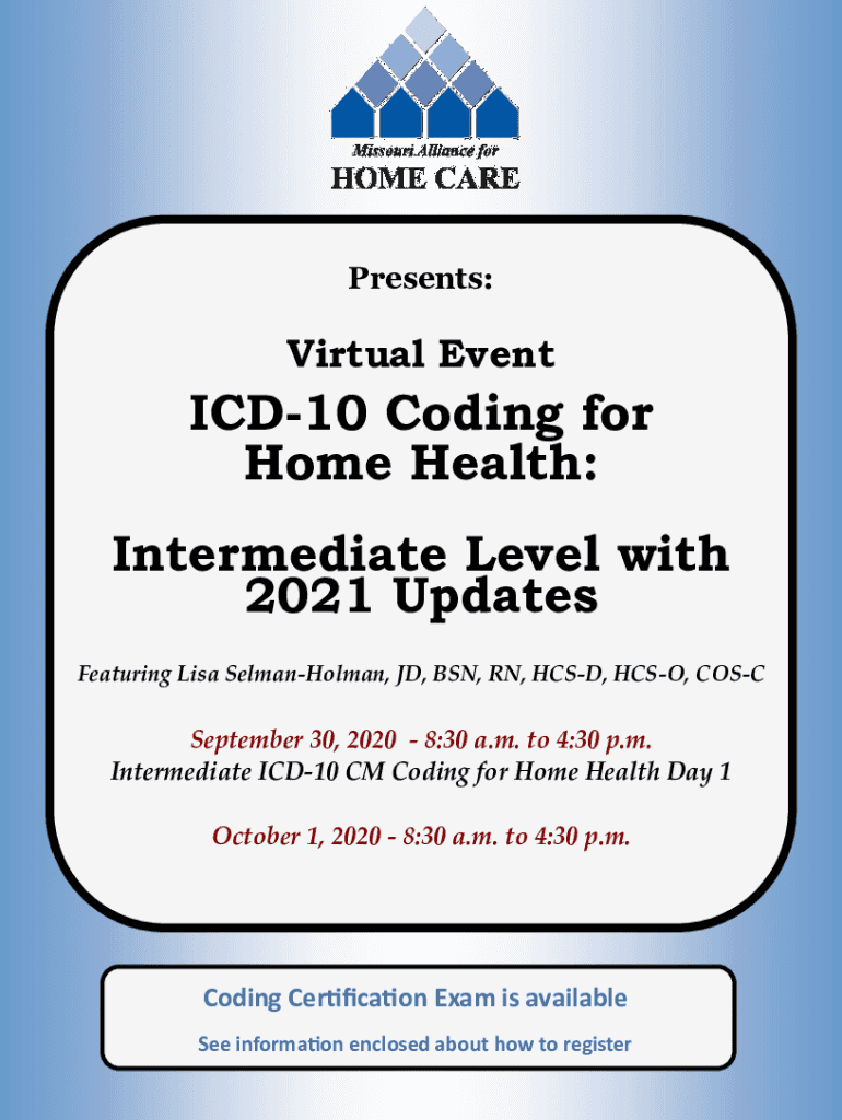 Fillable Online Beginner Level ICD-10-CM Coding for Home Health ...