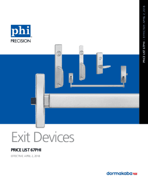 Fillable Online BEST Precision Exit Devices & Trims Price List Fax ...