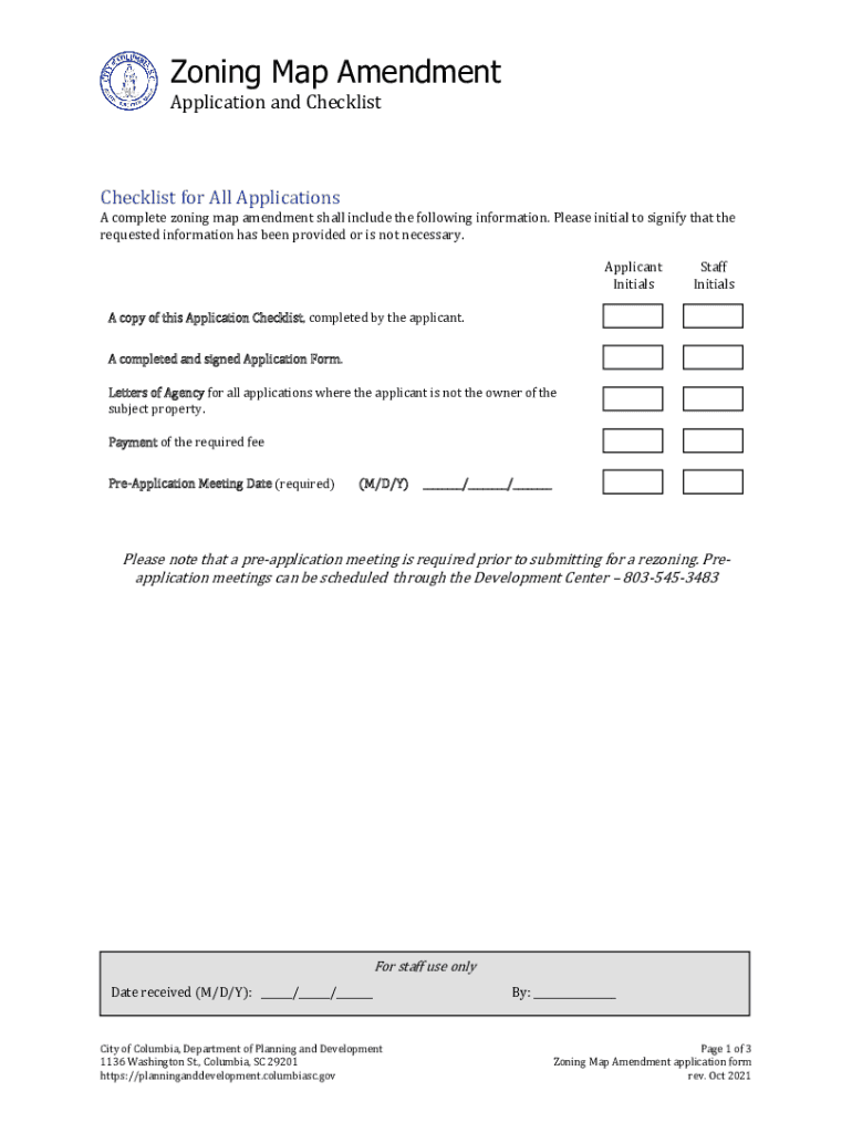 Fillable Online Application for Zoning Map Amendment & Planned ... Fax ...