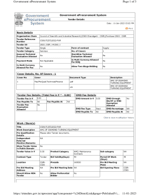 Fillable Online .; GovernmenteProcurement System - CSIR-CSIO Fax Email ...