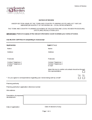 Fillable Online Notice of Review - Form - Final Version 1 0 a Fax Email ...