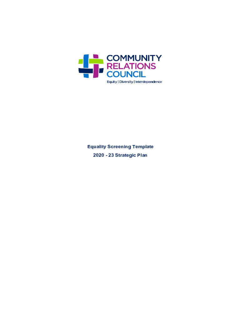 Fillable Online Equality Screening Template Part 1: Policy Scoping ...