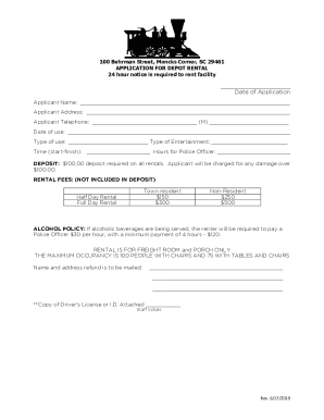 Fillable Online South Carolina Rental Application Form (Free Template ...