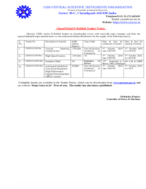 Fillable Online CSIR-Central Scientific Instruments Organisation (CSIR ...