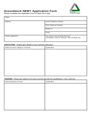 Groundwork Kickstart Application Section 1About you Doc Template | pdfFiller