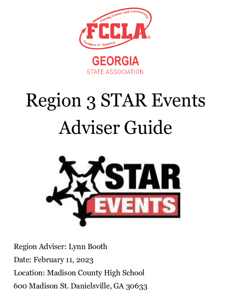 Fillable Online 22 Region STAR Events Adviser Guide - Region 3 Fax ...