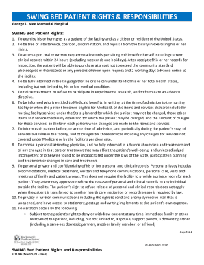 Fillable Online Patient Rights and Responsibilities for the Swing Bed ...