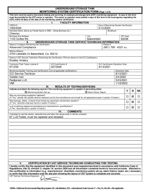 Fillable Online docs bakersfieldcity Release Detection for Underground ...