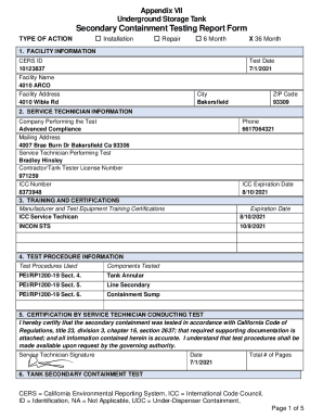 Fillable Online docs bakersfieldcity Secondary Containment Testing ...
