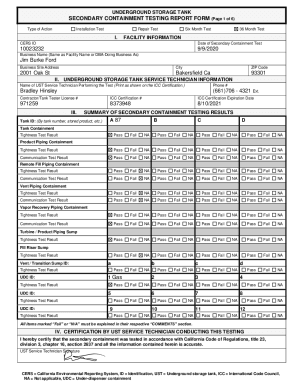 Fillable Online docs bakersfieldcity Secondary Containment Testing ...