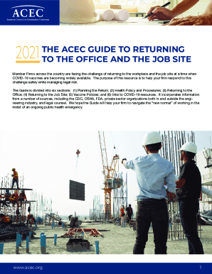 Fillable Online THE ACEC GUIDE TO RETURNING TO THE OFFICE AND ... Fax ...