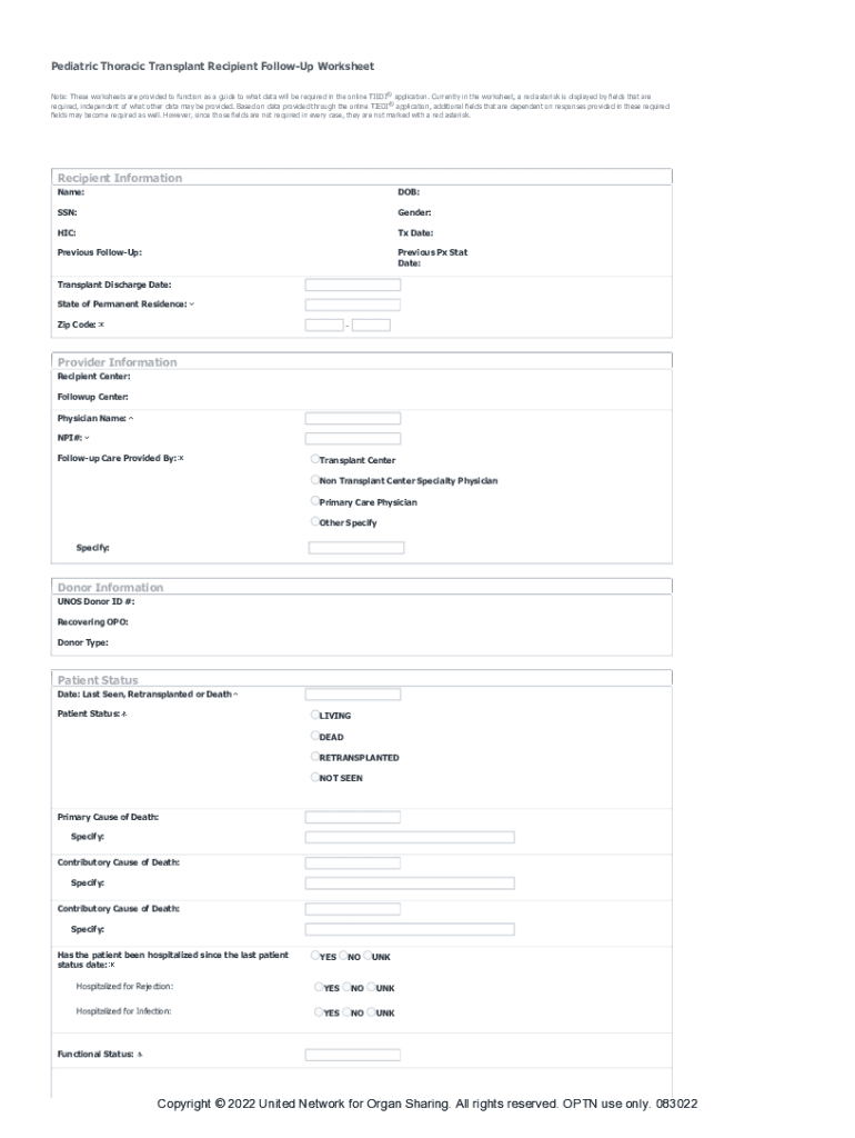 Fillable Online Form 10b Thoracic Pediatric Registration - OMB 0915 ...