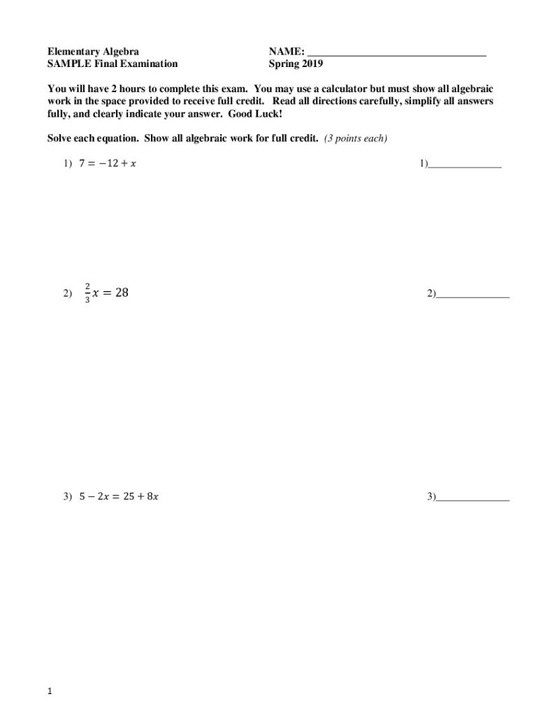 Fillable Online College algebra problems with solutions and answers pdf ...