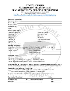 Fillable Online WINDOW PERMIT APPLICATIONFranklin County Florida Fax ...