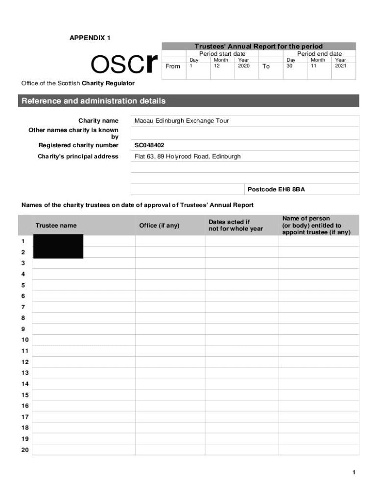 Fillable Online Completion of the OSCR Annual Return and Supplementary ... Fax Email Print ...