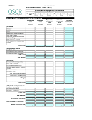 Fillable Online Receipts and Payments Accounts Work Pack - OSCR Fax Email Print - pdfFiller