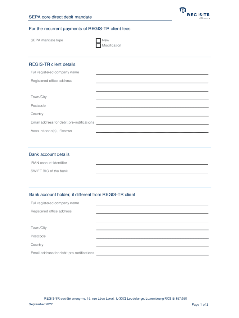 Fillable Online SEPA Direct Debit in Business Central - Microsoft Learn ...