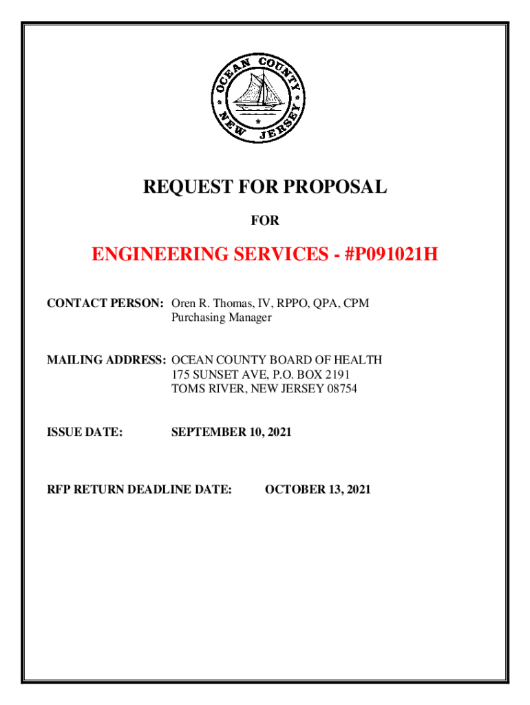 Fillable Online Re: Request for Proposal (RFP), Professional ...